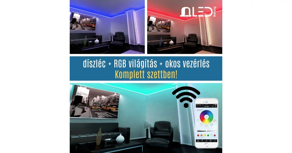 Komplett díszléc szett RGB led világítással OKOS vezérléssel ...