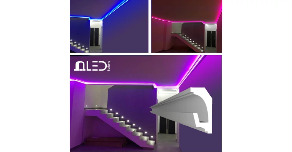 Komplett díszléc szett RGB led világítással (színváltós) 16m ...